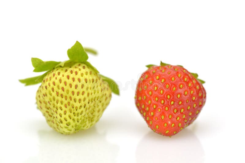 Ripe and Unripe Strawberries Stock Image - Image of closeup, fruit ...
