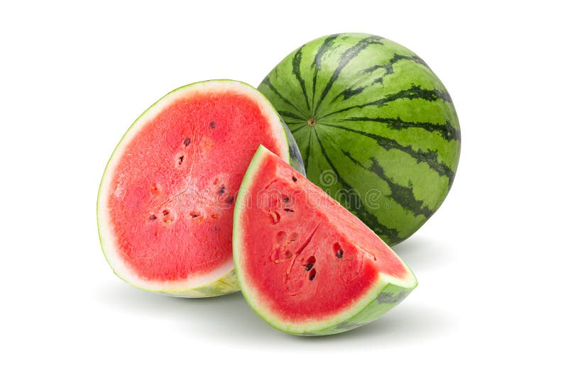 Ripe Watermelon Fruit Isolated Over White Background Stock Photo ...