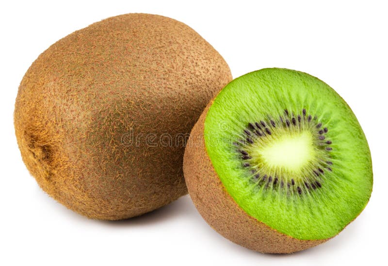 Ripe Whole Kiwi Fruit And Half Kiwi Fruit Isolated On White Back Stock ... Ripe Whole Kiwi Fruit And Half Kiwi Fruit Isolated On White Back Stock ...