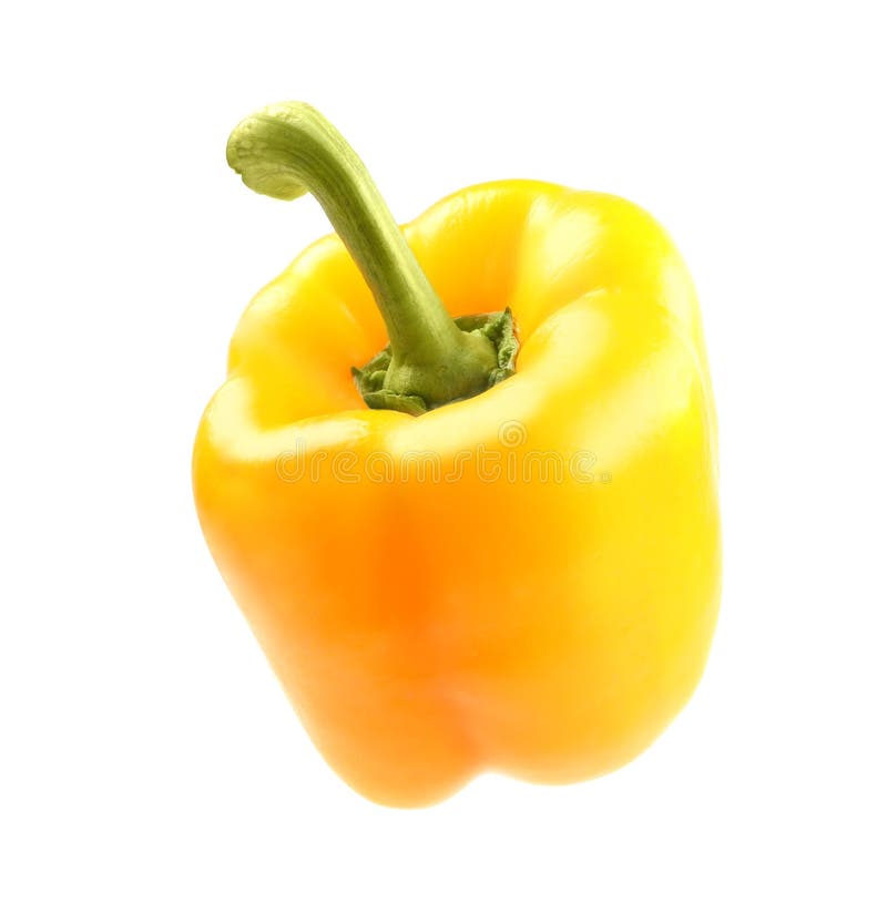 Ripe Yellow Bell Pepper Isolated Stock Image - Image of paprika ...
