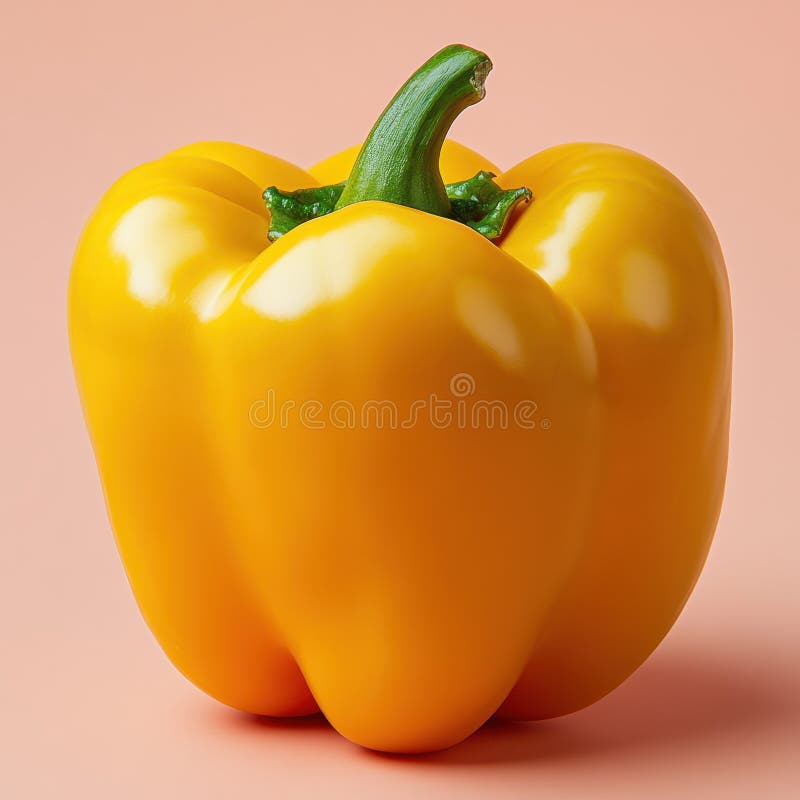 Ripe Yellow Bell Pepper with Smooth, Shiny Surface Stock Illustration ...