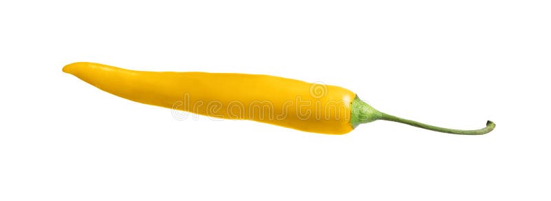 Ripe Yellow Hot Chili Pepper Isolated Stock Image - Image of fresh ...