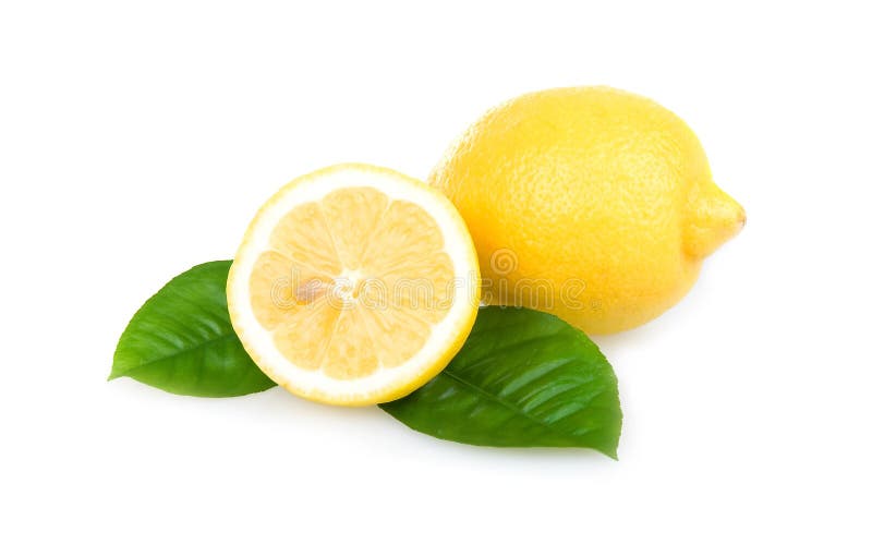 Ripe Yellow Lemons Isolated Over White Stock Photo - Image of portion ...