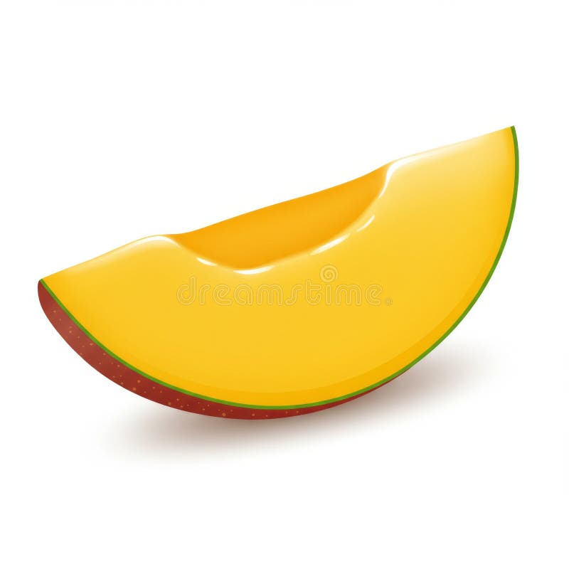 Ripe Yellow Mango Slice on White Background Stock Illustration ...