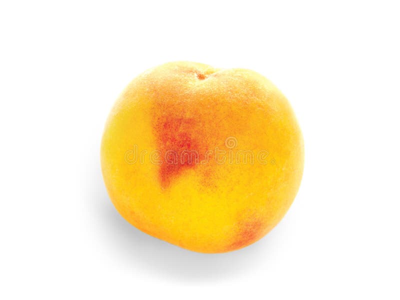 Ripe yellow peach on white stock image. Image of organic - 75861711