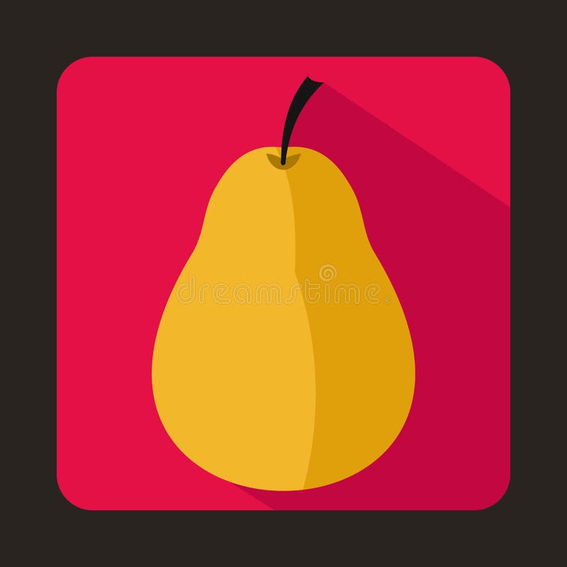 Ripe Yellow Pear Icon in Flat Style Stock Vector - Illustration of ...