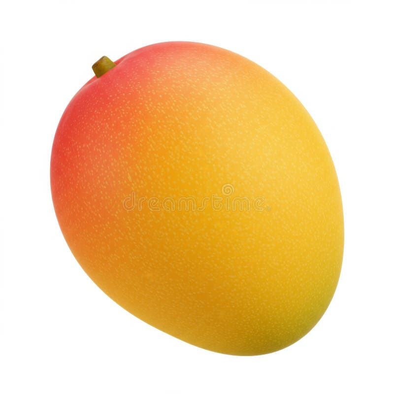 Ripe Yellow and Red Mango on White Background Stock Illustration ...