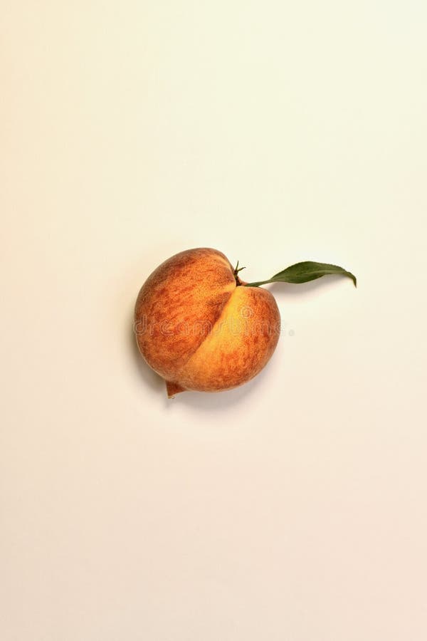 Peach in the Center Vertically on a Light Background. Stock Image ...