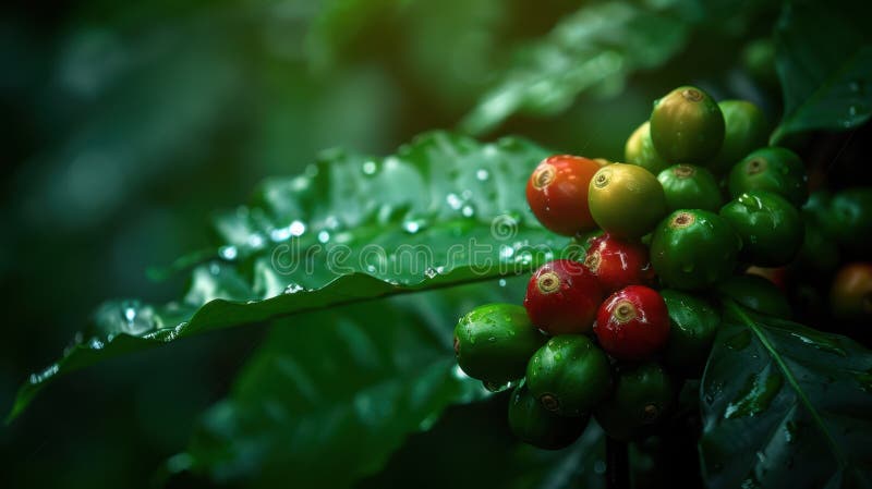 The Ripening Coffee Beans.AI Generated Image Stock Photo - Image of ...