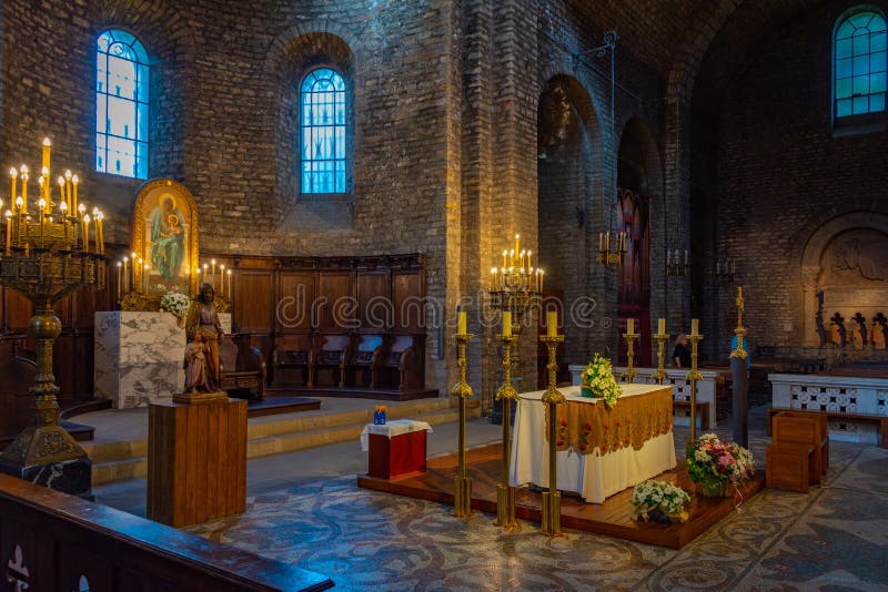 Ripoll, Spain, May 28, 2022: Interior of the Monastery of Santa ...