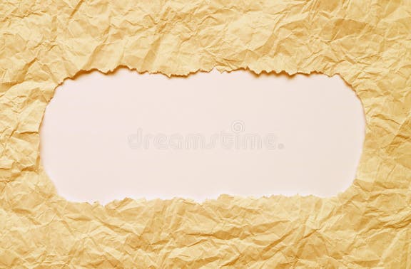Ripped Beige Colored Paper Frame with Off-white Copy Space Stock ...