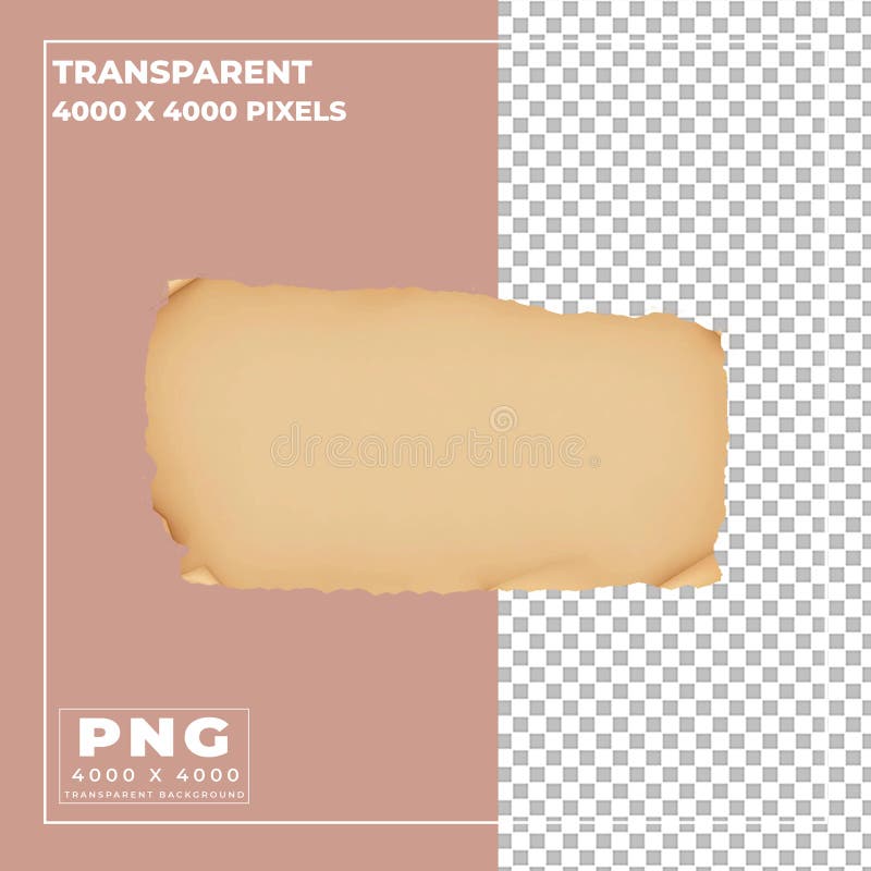 Ripped Beige Paper Texture on Transparent Background Stock Illustration ...