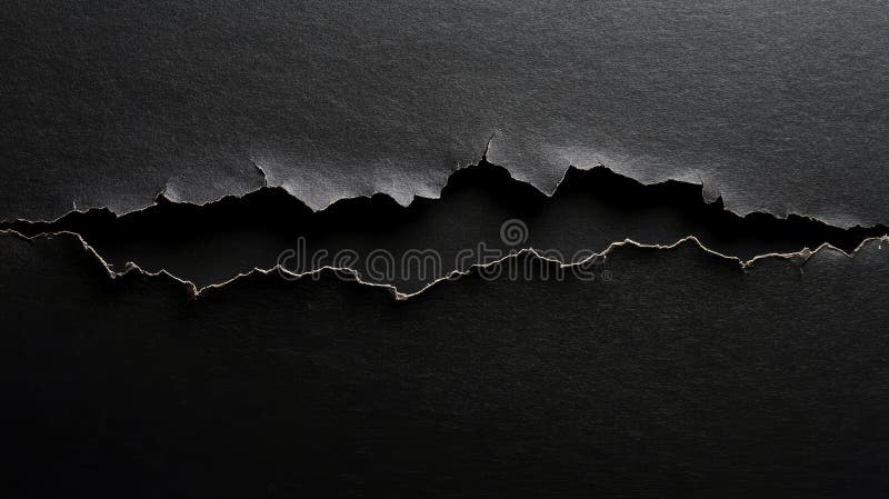 Ripped Black Paper with Jagged Edges, Abstract Art Concept Stock Image ...