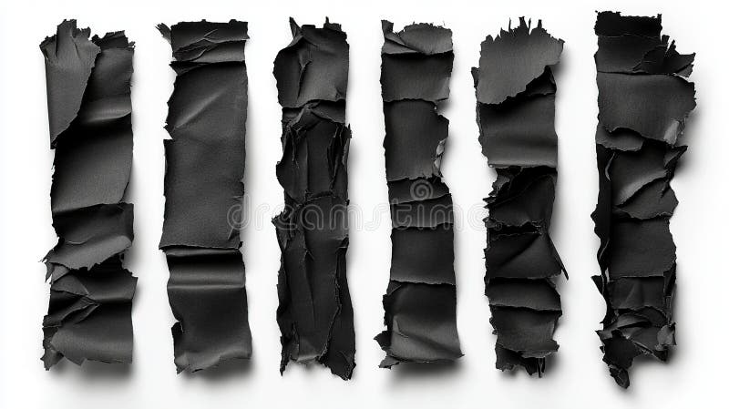 Ripped black paper strips stock illustration. Illustration of dark ...