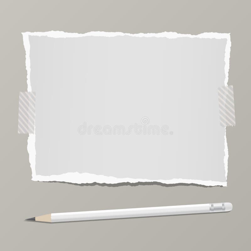 Ripped Blank Note, Notebook Paper for Text or Message Stuck with Sticky ...