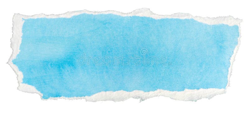 Ripped Blue Paper Note Template Isolated on White Background Stock ...