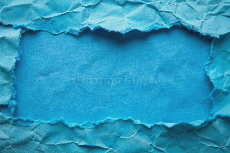 Ripped Blue Paper with Rough Edges Creating a Textured and Dynamic ...