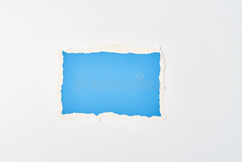Ripped Blue Paper Torn Edge Sheet on a White Background. Template with ...