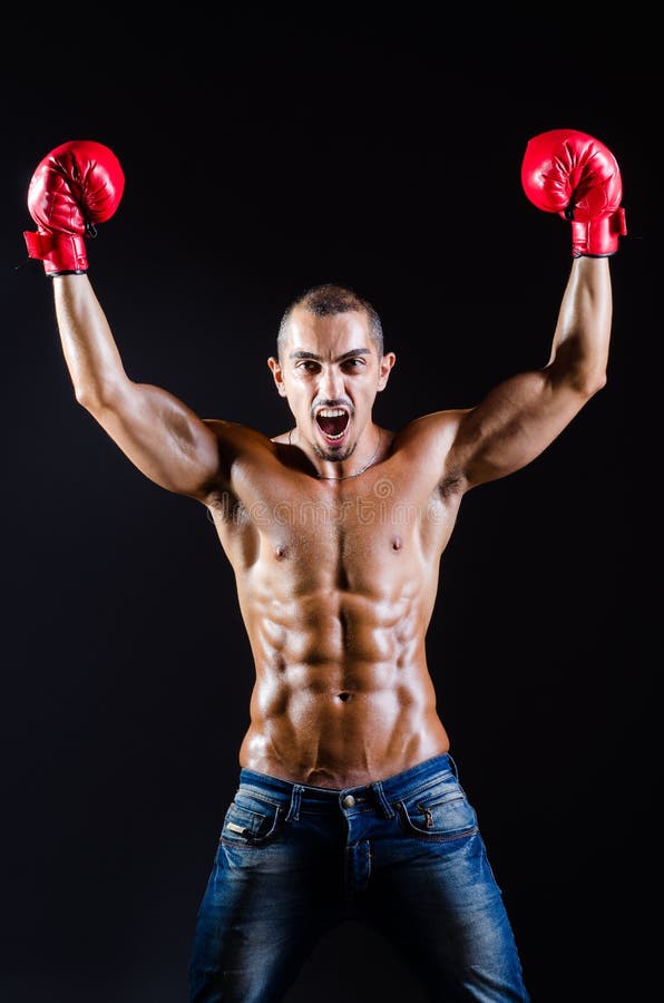 The Ripped Boxer in Sports Concept Stock Photo - Image of funny, anger ...