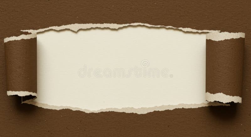 Ripped Brown Material with a Roll, Showing a Clean, Empty Background ...
