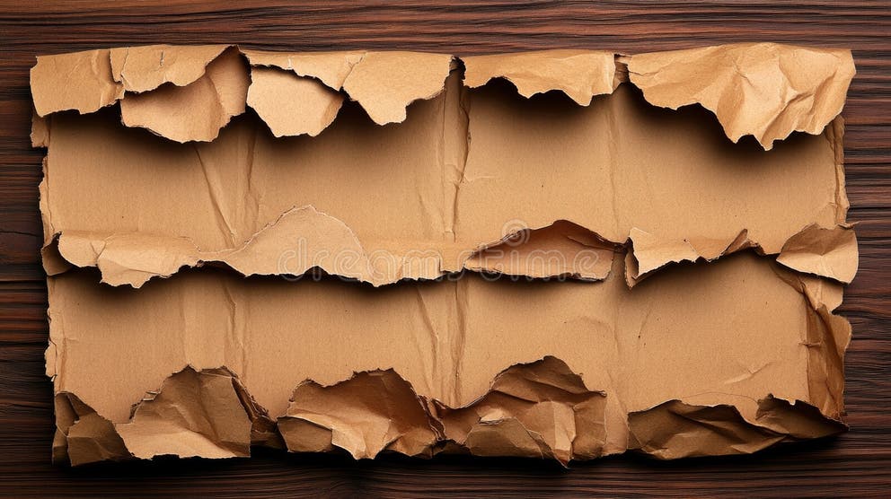 A Ripped Brown Paper Frame Featuring a Blank Space for Adding Text or ...