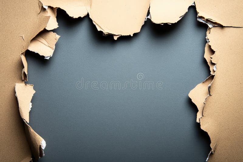 Ripped Cardboard Background Featuring Grey Texture and Surface with ...