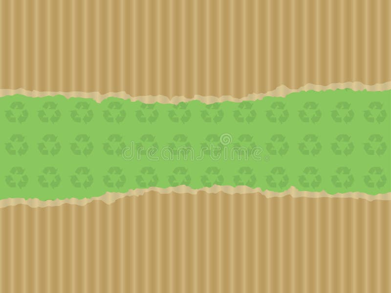 Ripped Cardboard with Recycle Symbol Background Stock Vector ...