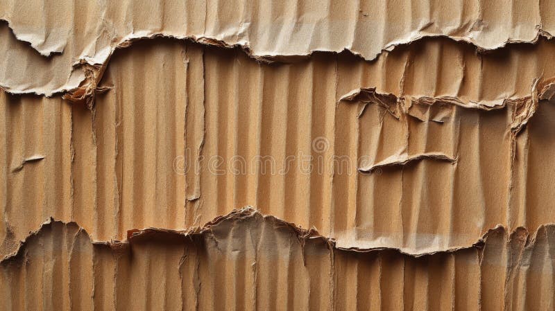 Ripped Cardboard Texture Brown Corrugated Layers Stock Illustration ...