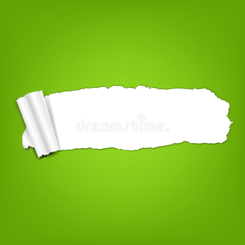Ripped Green Paper Torn stock vector. Illustration of edge - 195615966