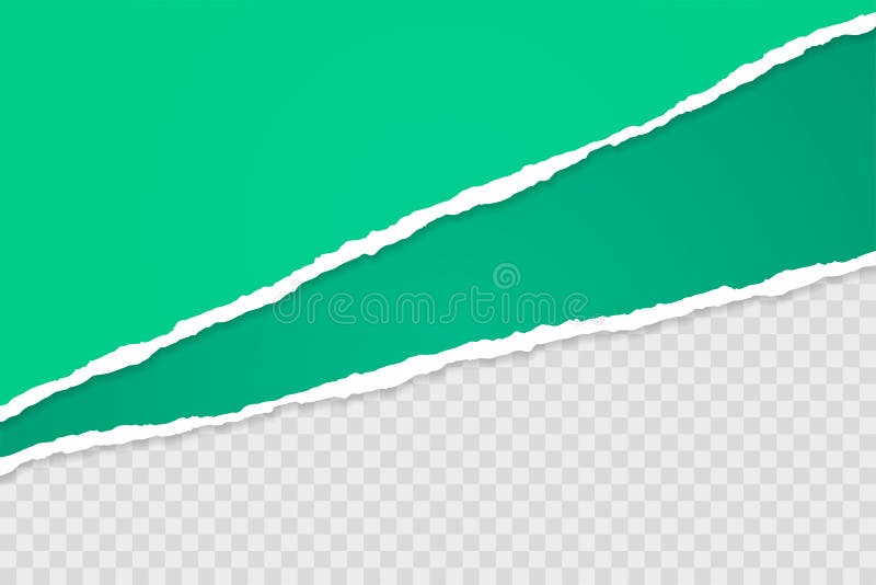 Ripped Green Torn Papers on Transparent Background Stock Vector ...