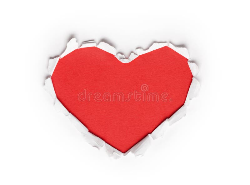 Ripped Heart Shaped Red Paper Stock Image - Image of layout, frame ...