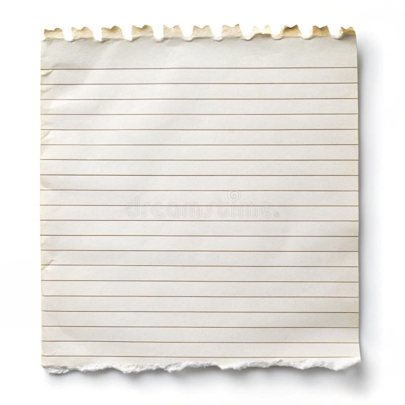 Ripped Lined Notepad Paper Isolated on White Background Stock ...