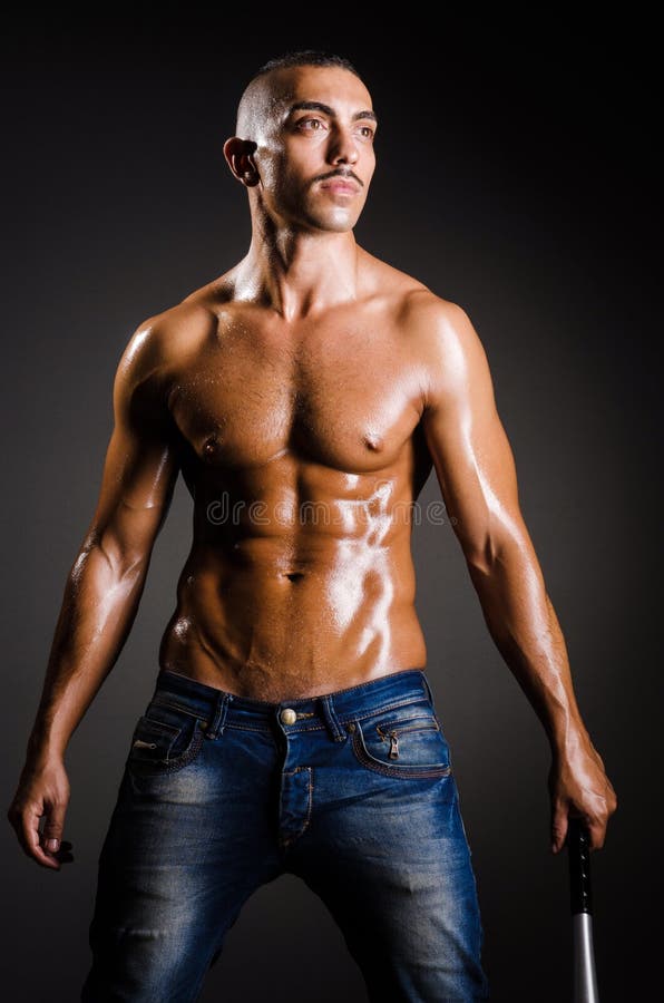 Ripped man stock photo. Image of holding, expression - 33348828