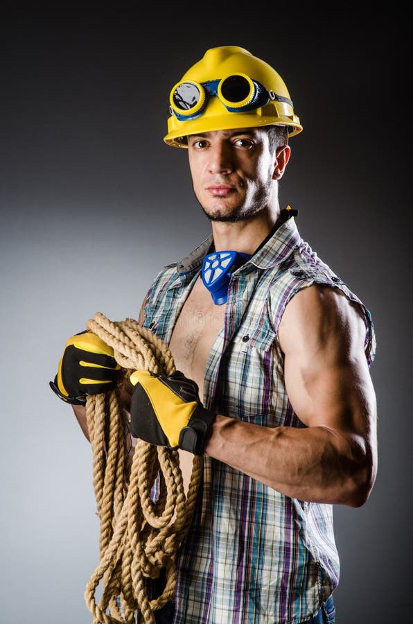 Ripped muscular builder stock image. Image of male, builder - 46296799