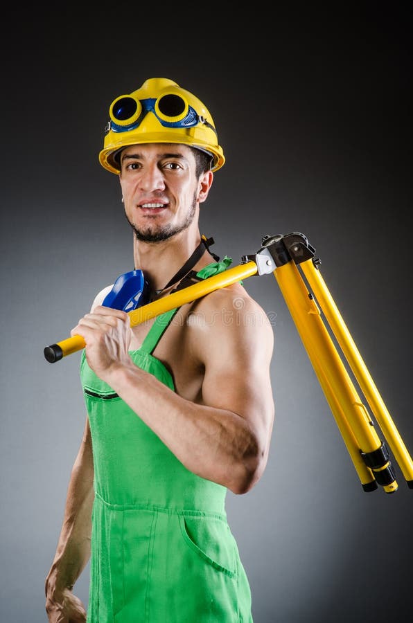 Muscular builder stock image. Image of engineer, carpenter - 27900731