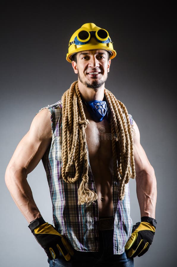 Ripped Muscular Builder Man Stock Photo - Image of alpinism, business ...