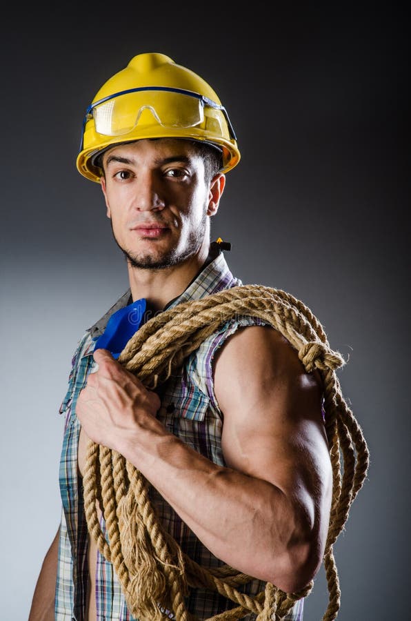 Ripped Muscular Builder Man Stock Image - Image of building, manager ...