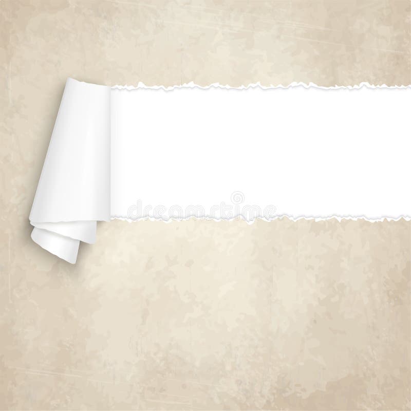 Ripped Open Old Vintage Paper Stock Vector - Illustration of note ...