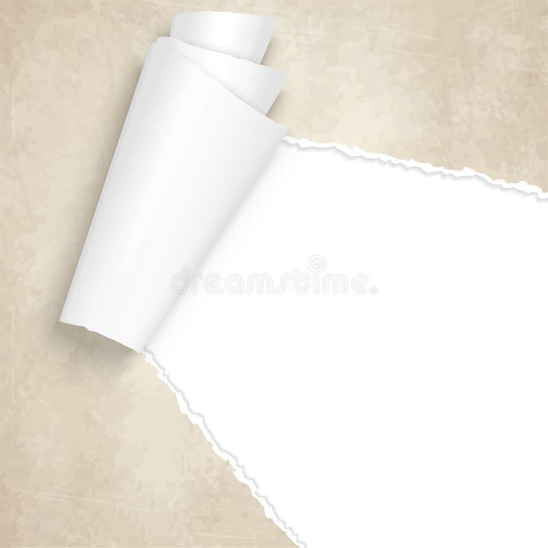 Ripped Open Old Vintage Paper Stock Vector - Illustration of opening ...