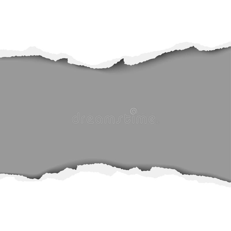 Ripped Out Middle of Sheet of White Paper with Gray Background of ...