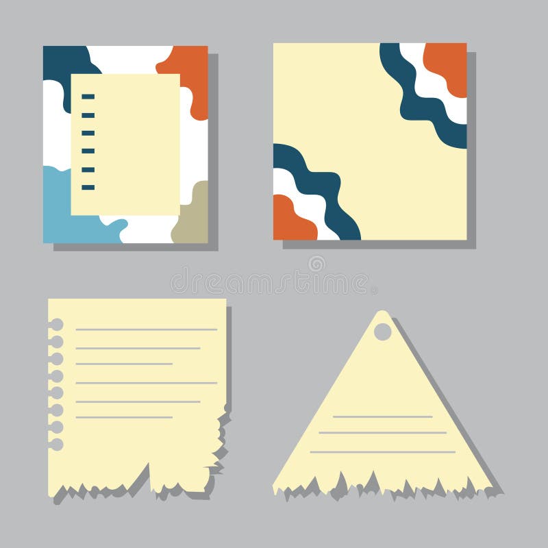 Ripped Pages Design. Torn Paper Notes Torn Edges with Tape, Vector ...