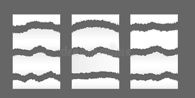 Ripped Pages White Blank Notebook Page Realistic Sheet with Torn Edges ...