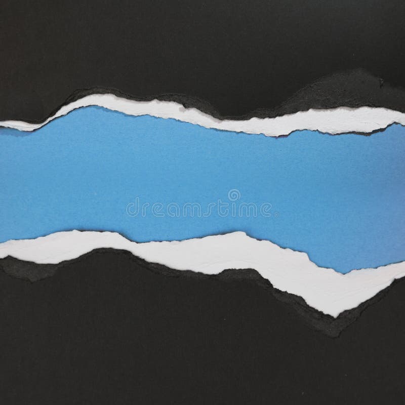 Ripped paper on blue stock image. Image of design, blank - 189034557