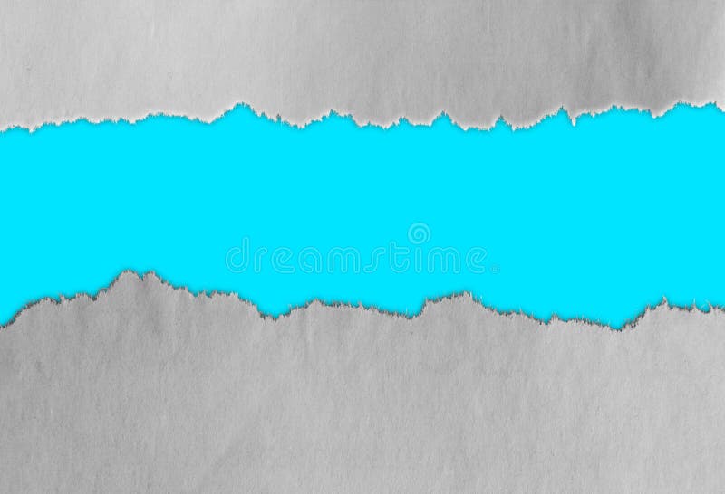 Ripped paper on blue stock image. Image of advertisement - 240975429