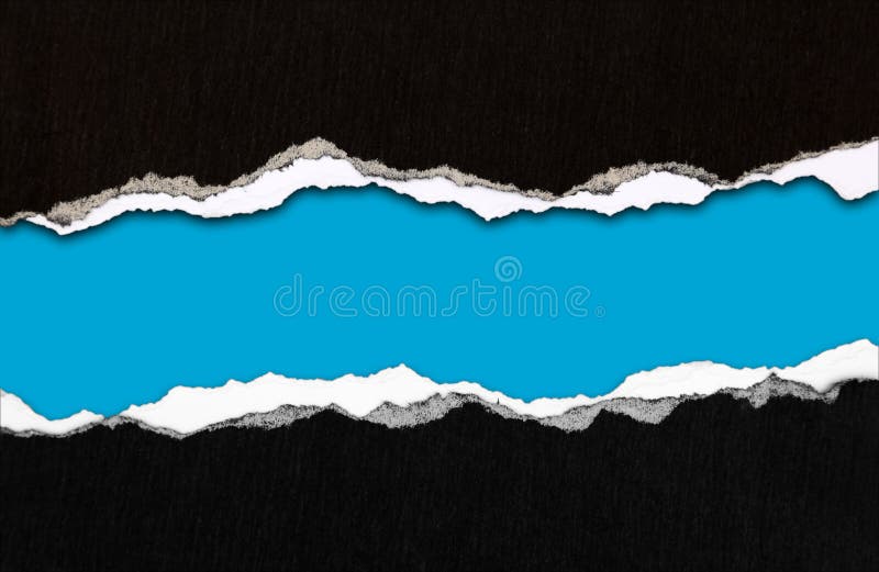 Ripped paper on blue stock photo. Image of quot, ragged - 248621140