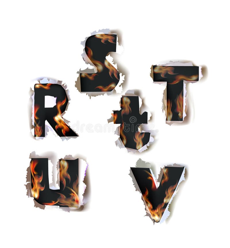 Letter R. Blue Fire Flames on Black Stock Illustration - Illustration ...