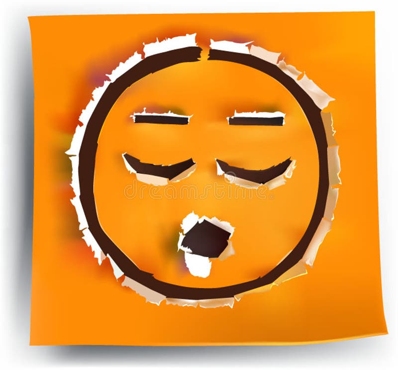Ripped Paper Collection Sleppy Smile Stock Illustration - Illustration ...