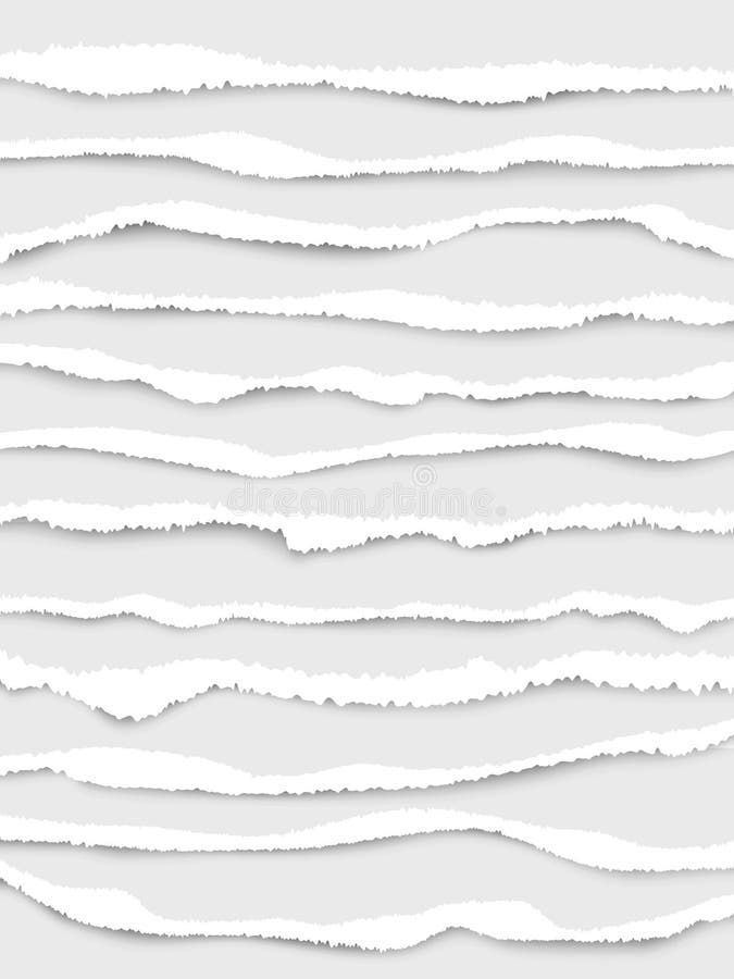 Ripped Paper Edges. Cut Strip White Notes Ripped Lines Vector Realistic ...