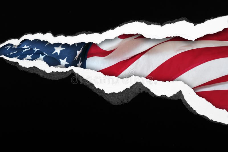 Grunge Ripped Paper USA Flag Pattern Stock Illustration - Illustration ...