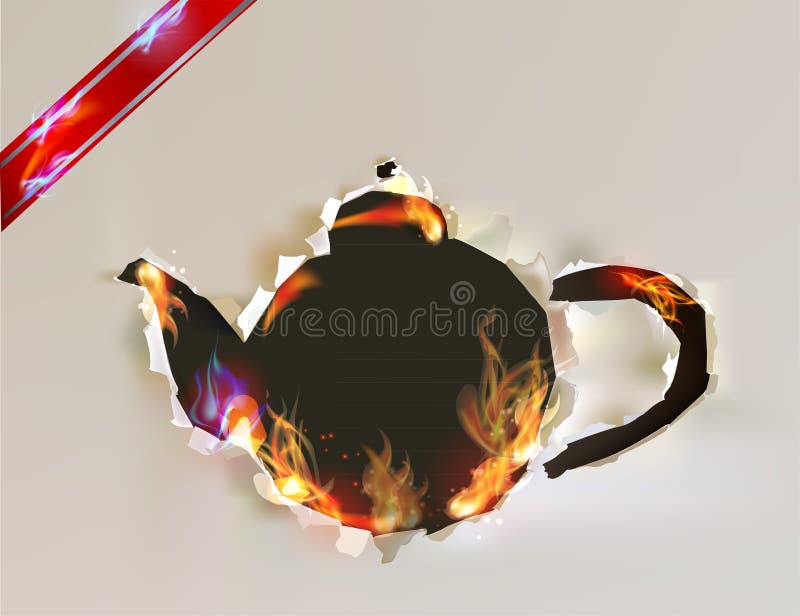 Ripped paper pot of tea stock vector. Illustration of sign - 39081642